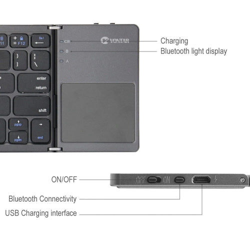 Wireless Keyboard, Compact Portable Rechargeable Folding - NWL66 ...
